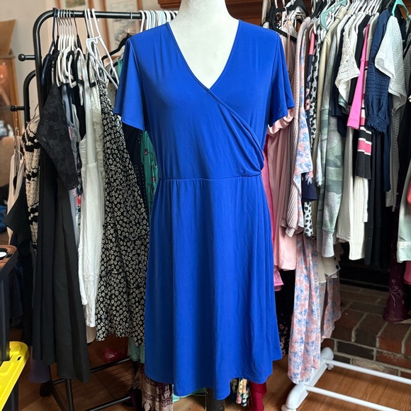 Susan Graver | Dresses | Susan Graver Royal Blue Midi Dress | Poshmark